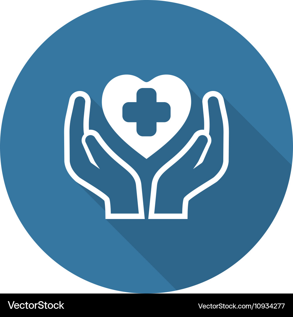 Health care center icon flat design Royalty Free Vector