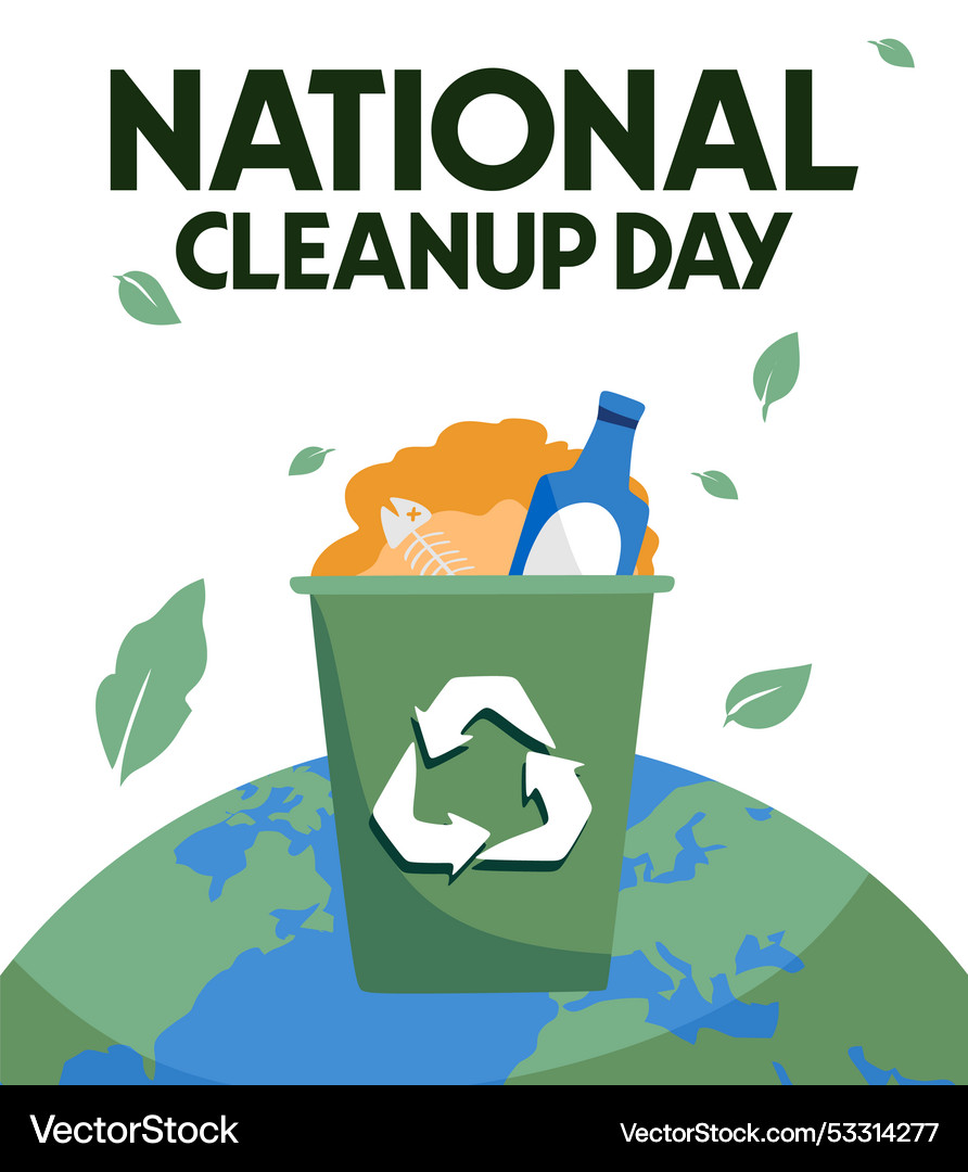 National cleanup day on white background Vector Image