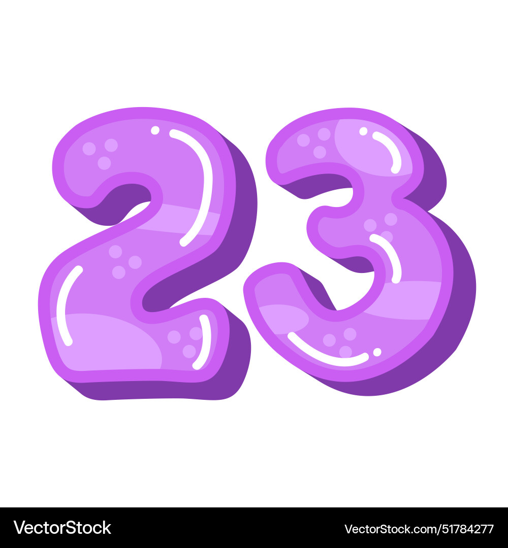 Number 23 twenty three Royalty Free Vector Image