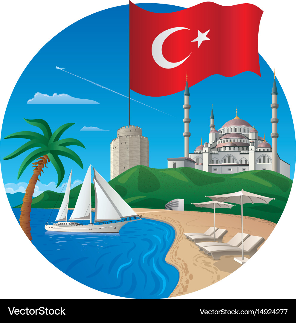 Resort in turkey Royalty Free Vector Image - VectorStock