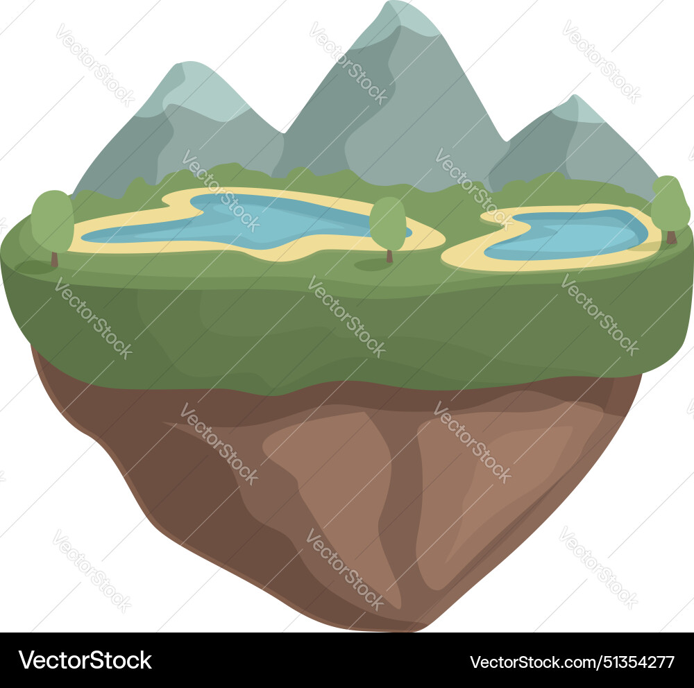 Whimsical of a floating island Royalty Free Vector Image