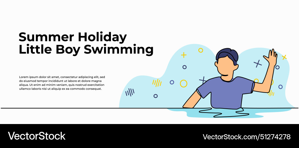 A boy is soaking in the water Royalty Free Vector Image