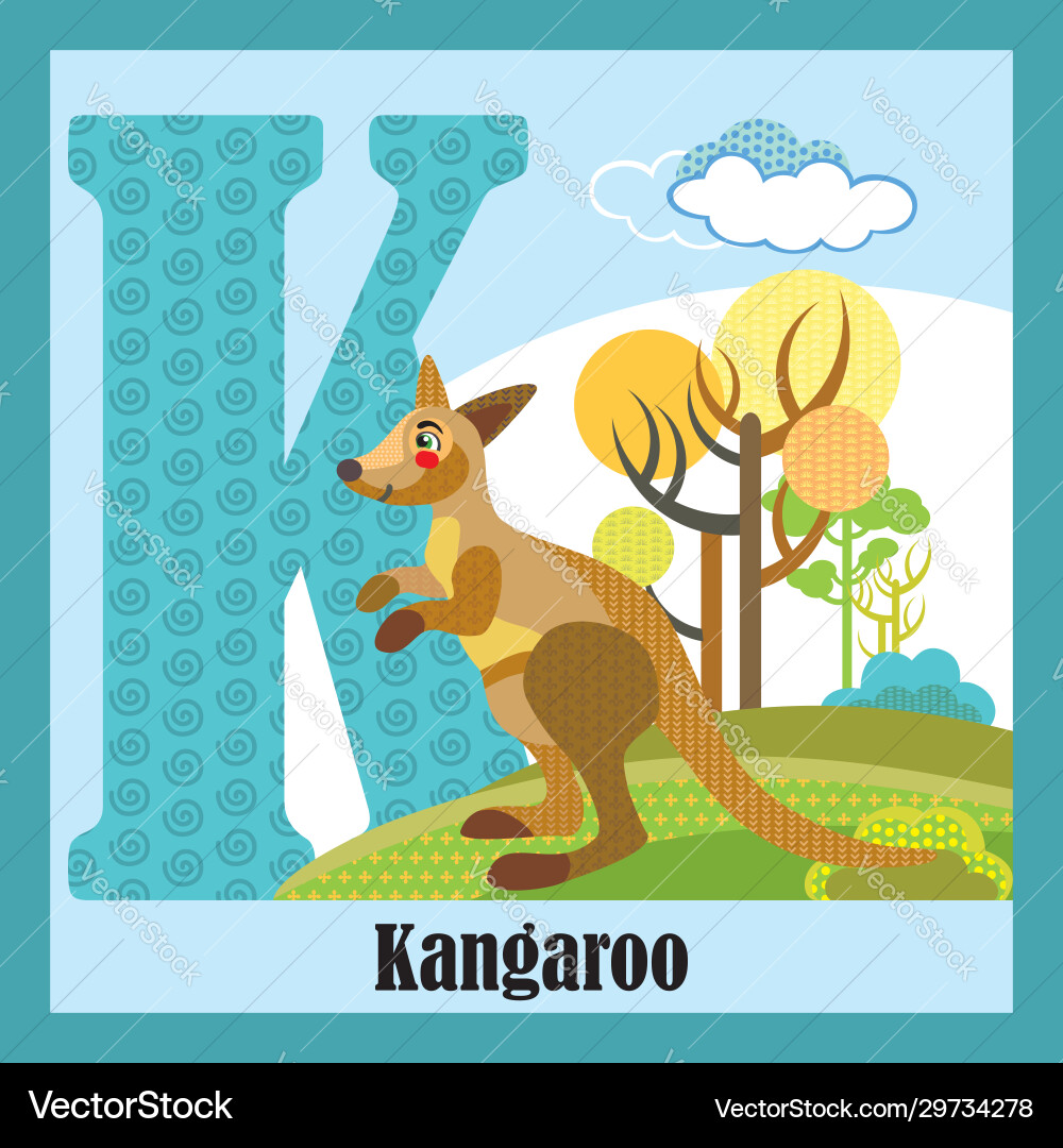 Animal alphabet k Royalty Free Vector Image - VectorStock