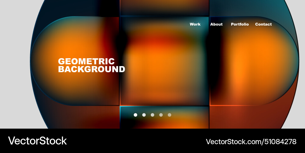 Colorful geometric pattern with an amber circle Vector Image