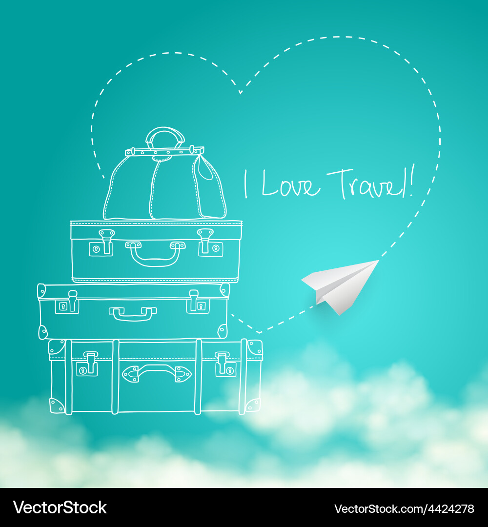 Flying paper plane around travel Royalty Free Vector Image