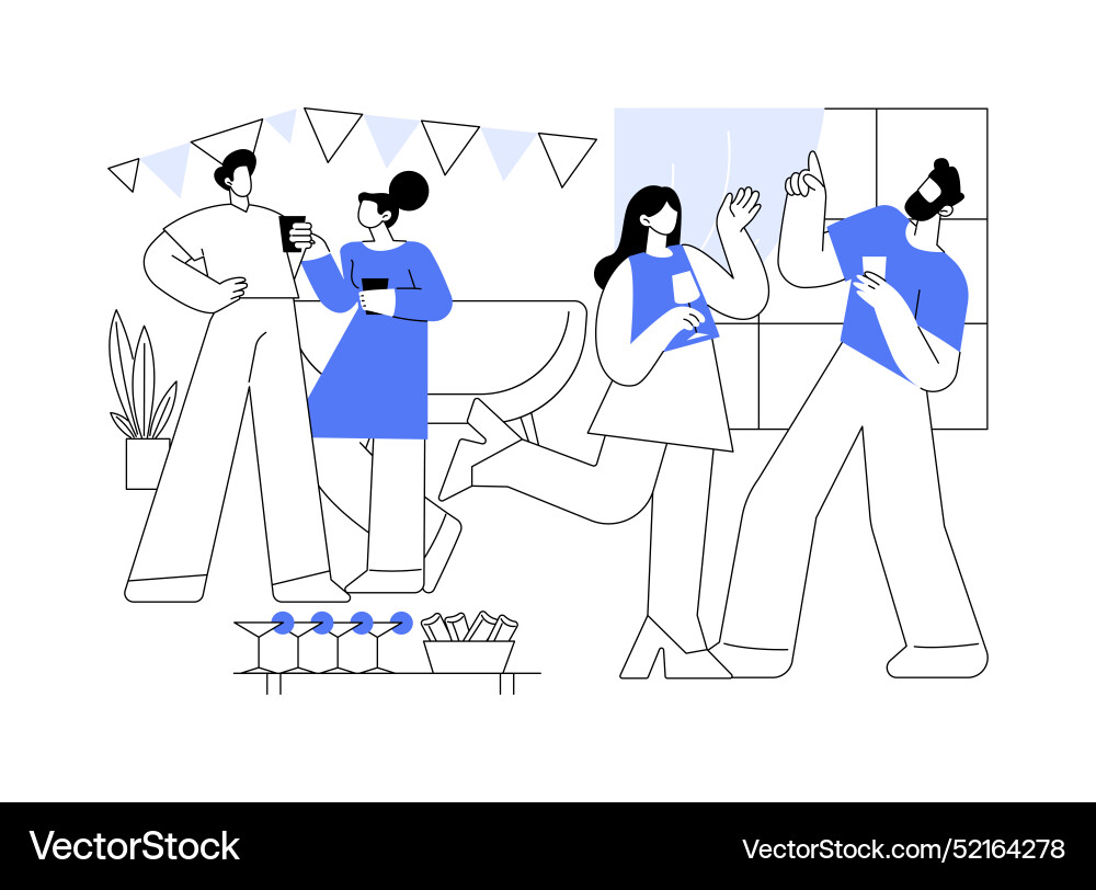 House party isolated cartoon Royalty Free Vector Image