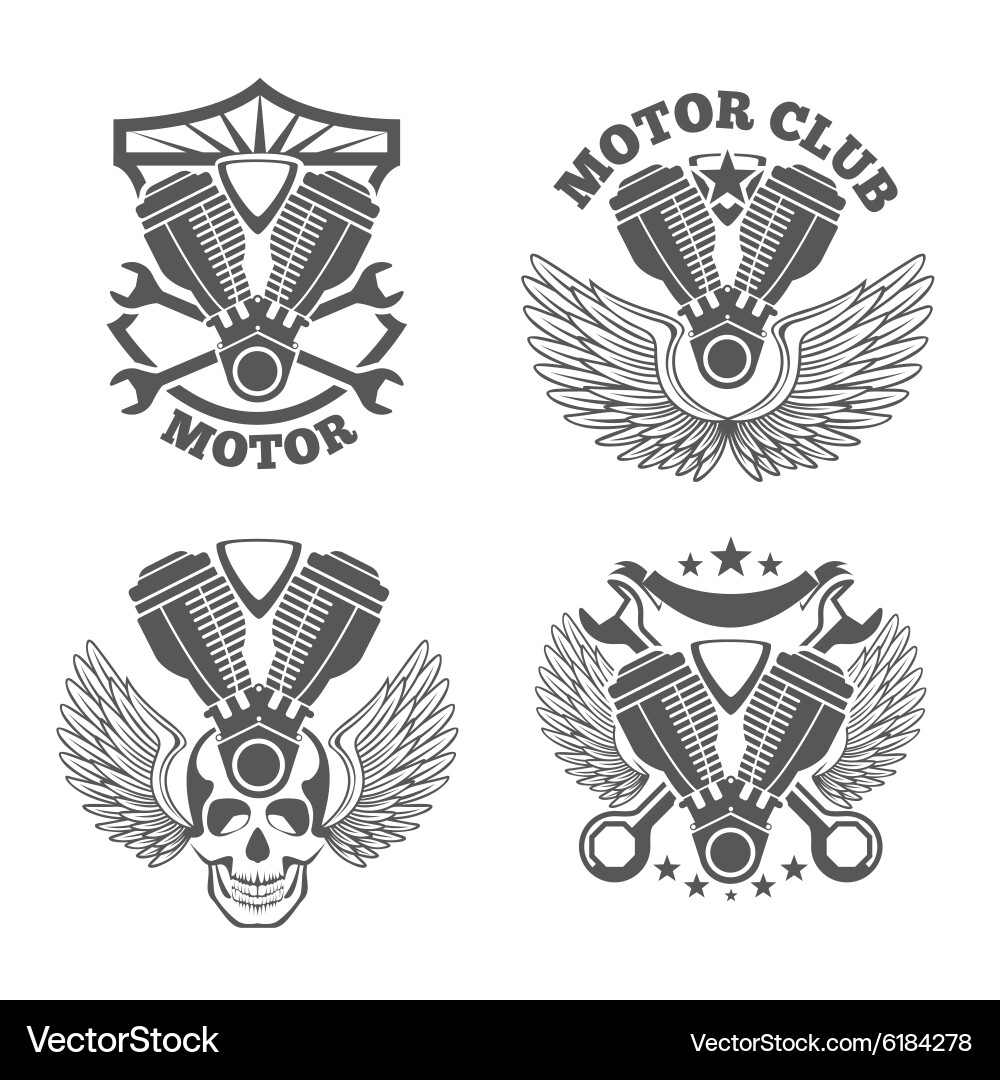 Motorcycle Badges & Labels Royalty Free Vector Image