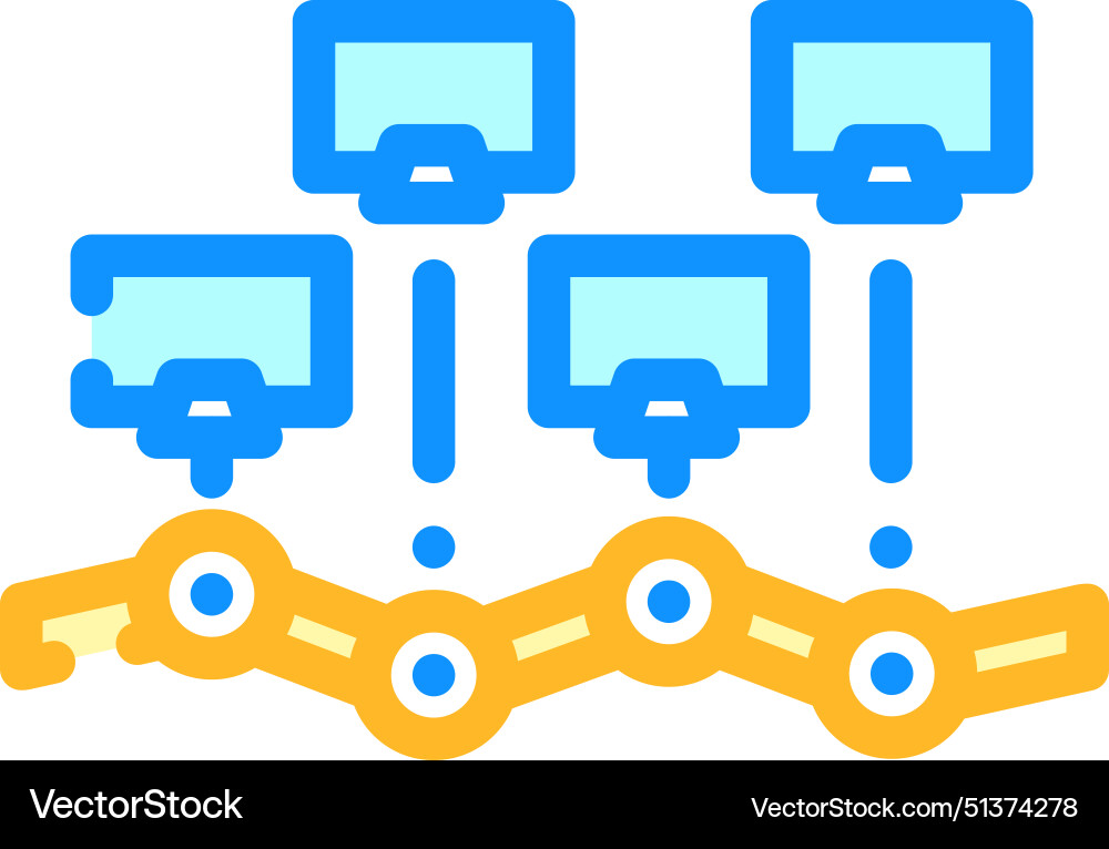 Network topology analyst color icon Royalty Free Vector