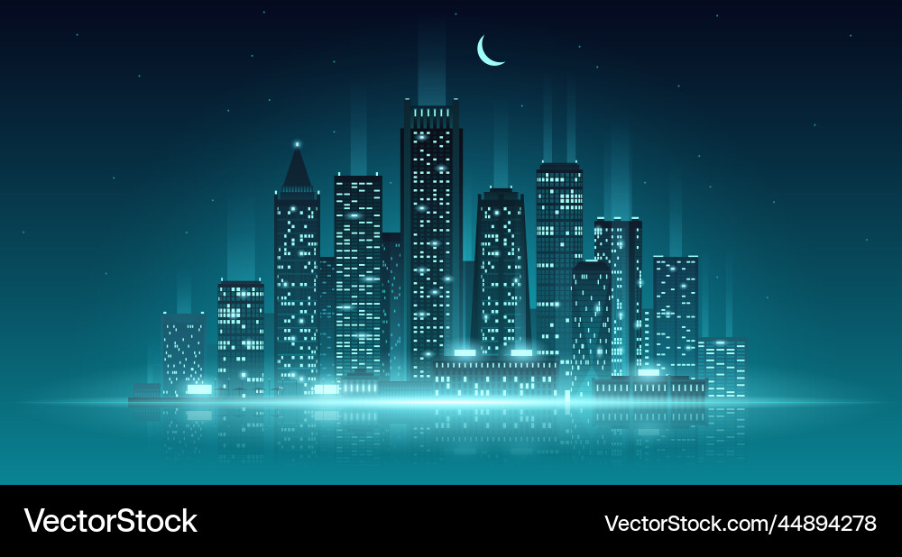Night city background Royalty Free Vector Image