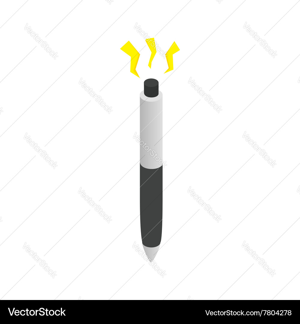 Pen with disappearing ink icon isometric 3d style Vector Image