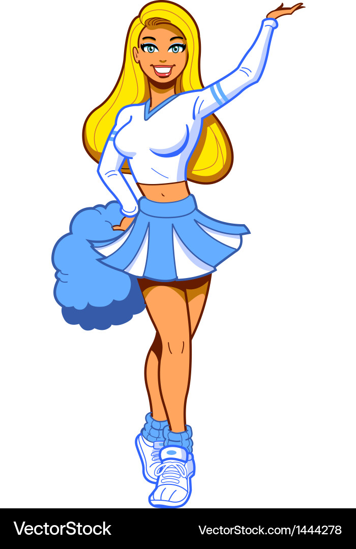 Pretty blonde cheerleader Royalty Free Vector Image