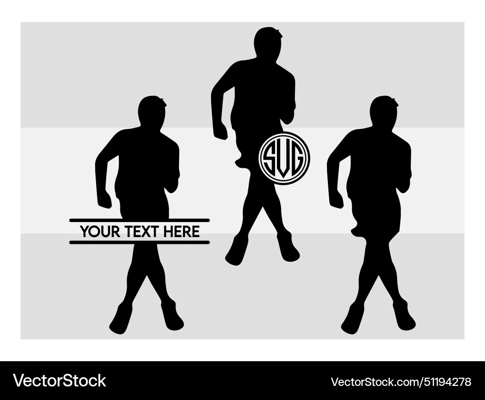 Running svg silhouette run runner monogram Vector Image