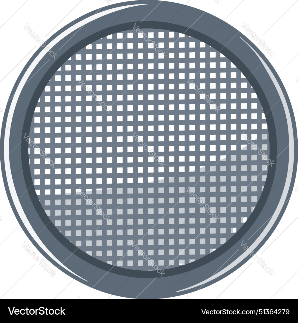 A gray round metal sieve Royalty Free Vector Image