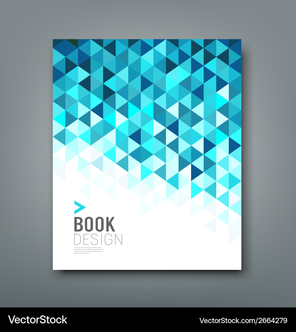 Cover report blue triangle geometric pattern Vector Image