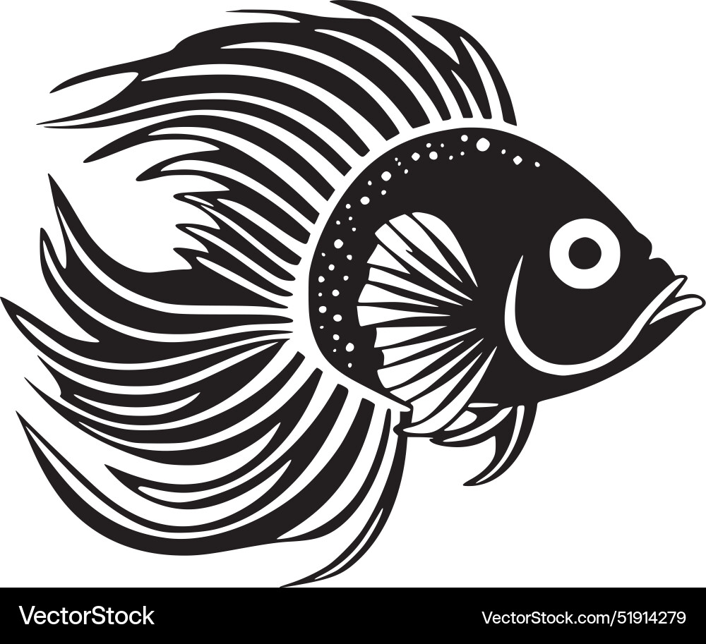 Fish - black and white Royalty Free Vector Image