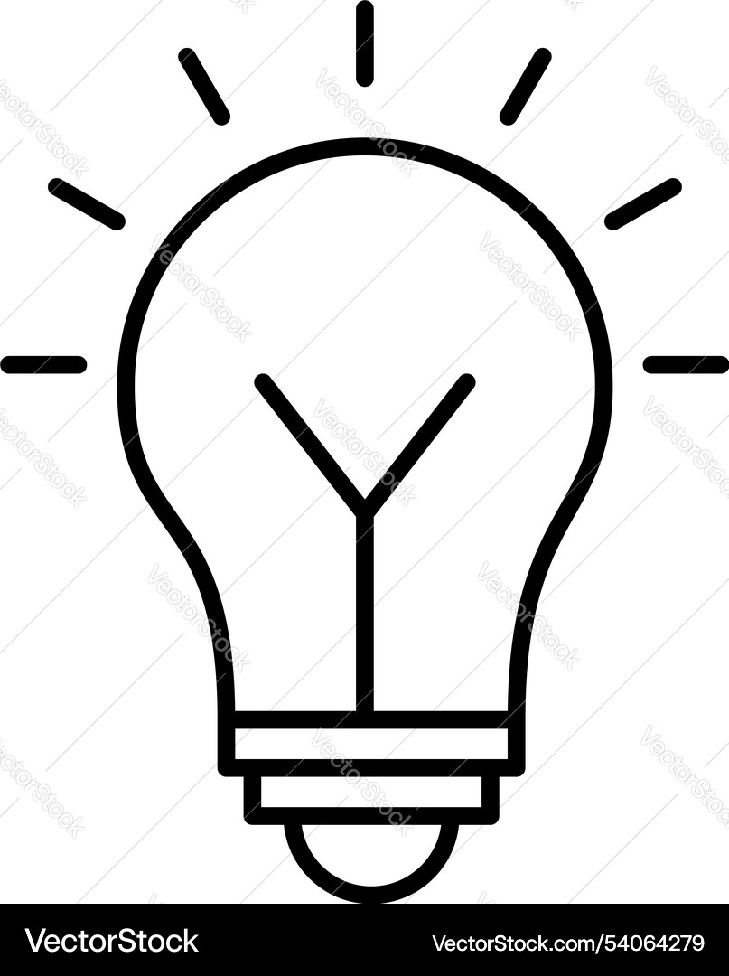 Light bulb line icon design Royalty Free Vector Image