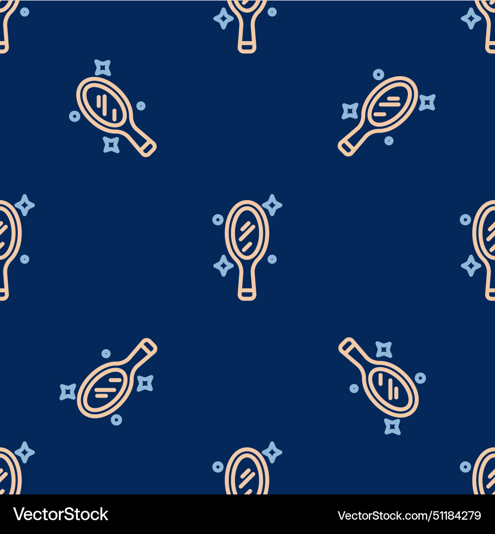 Line magic hand mirror icon isolated seamless Vector Image