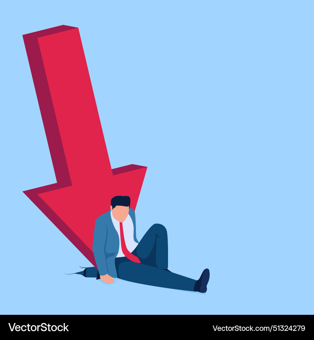 People sit sadly leaning on fallen arrows hitting Vector Image