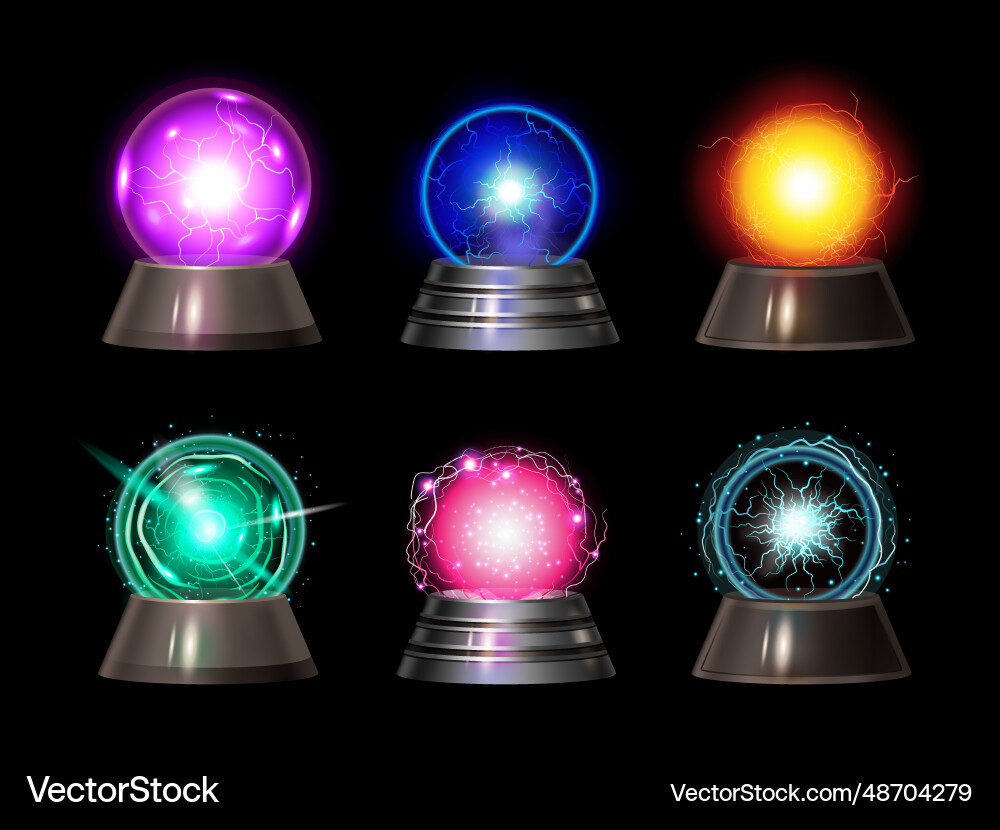 Realistic magic balls set Royalty Free Vector Image