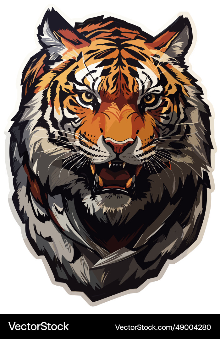 Aggressive Tiger Face Royalty Free Vector Image
