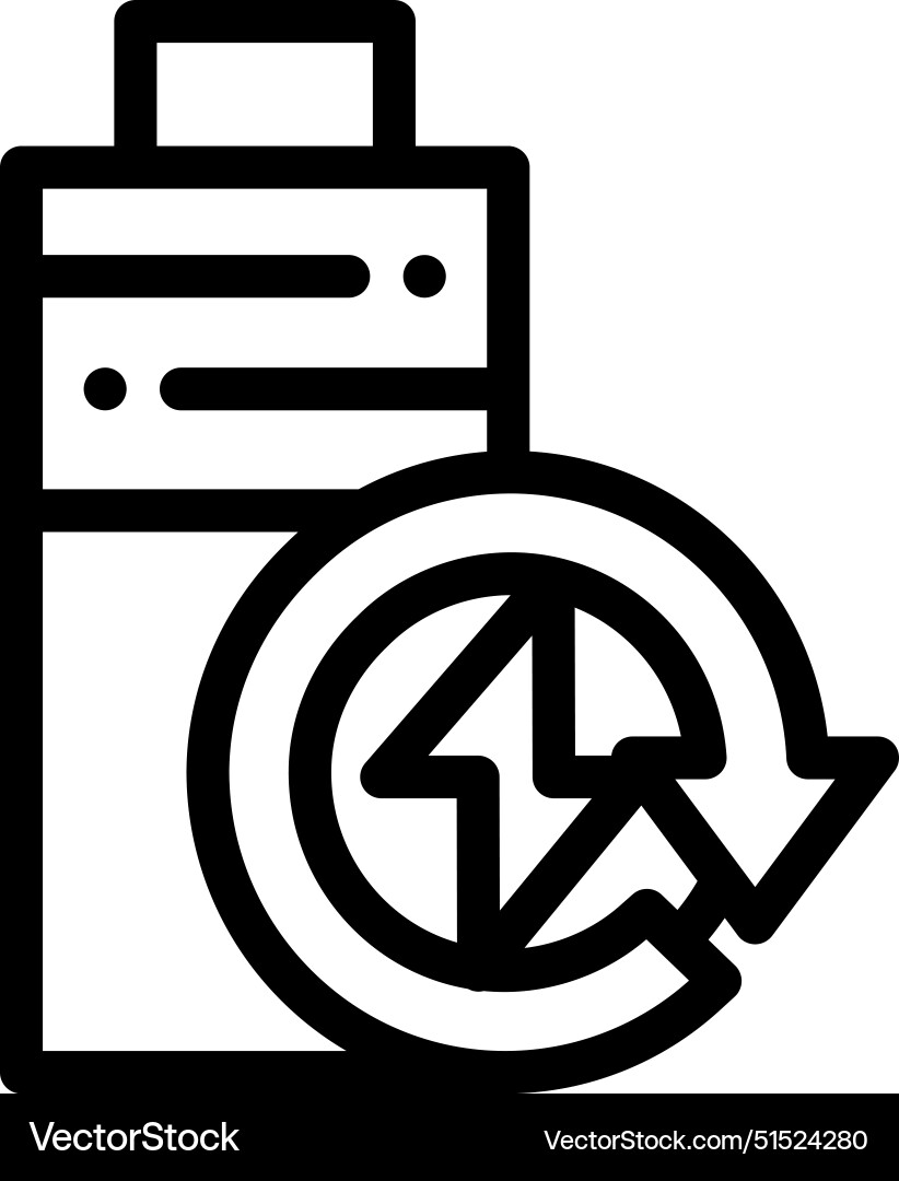 Battery icon thin linear style design isolated Vector Image