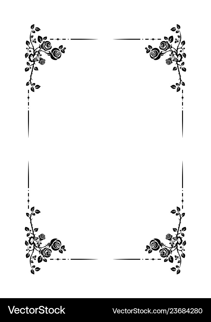 Black frame of roses Royalty Free Vector Image