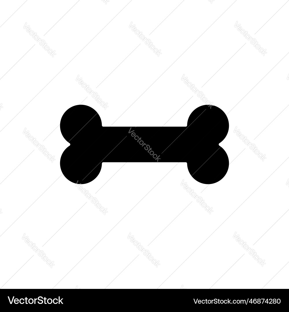 Bone silhouette icon Royalty Free Vector Image