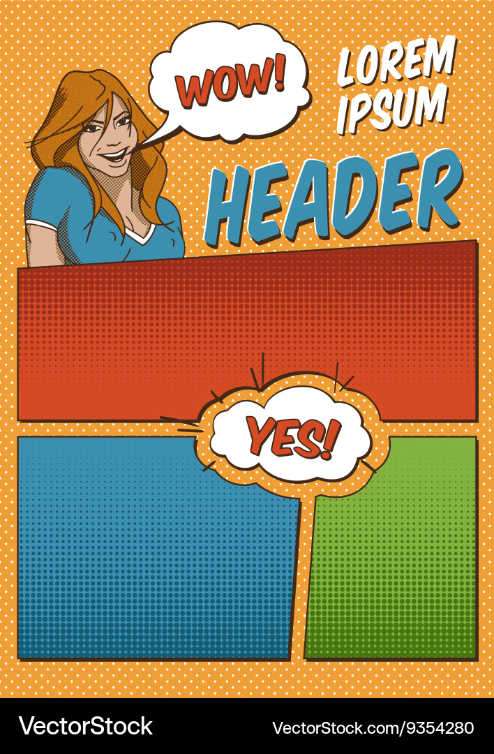 Colorful Comic Template Royalty Free Vector Image
