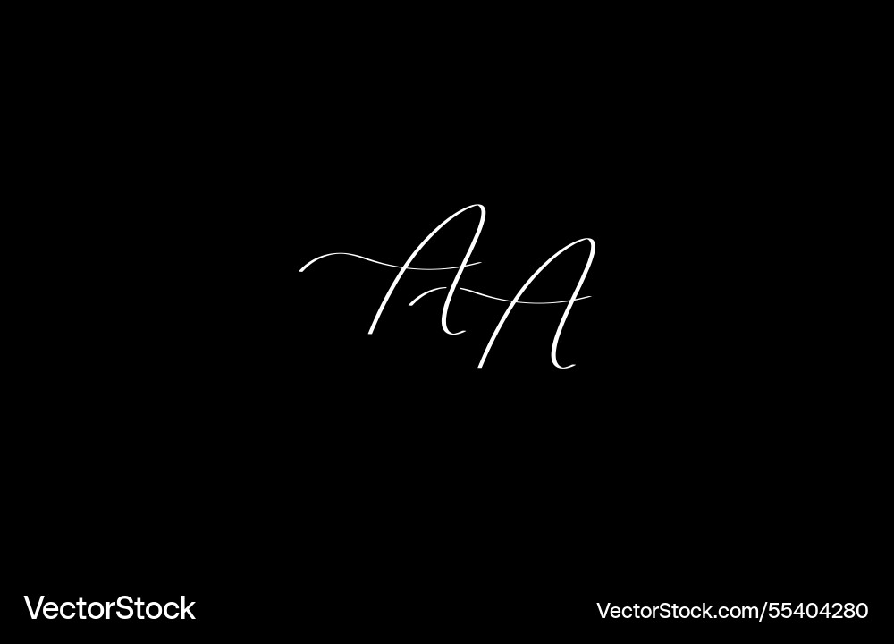 Elegant calligraphy of cursive aa logo Royalty Free Vector