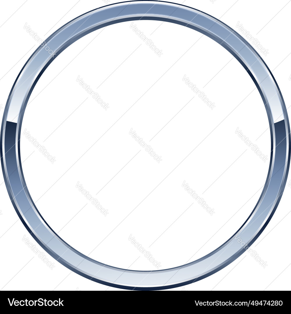 Elegant silver chrome metal ring element Vector Image
