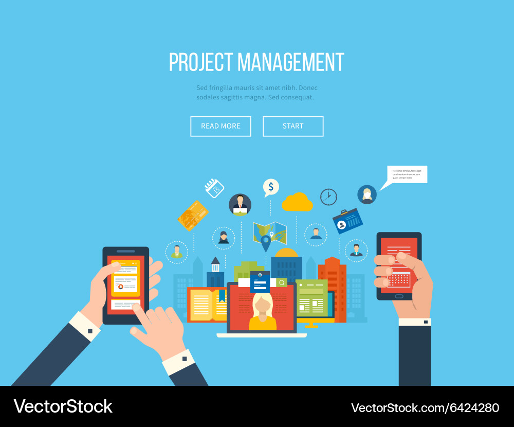 Flat design concepts for project Royalty Free Vector Image