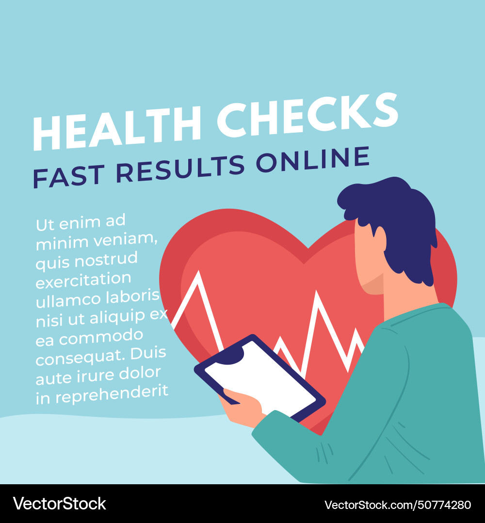 Online health checkup results Royalty Free Vector Image