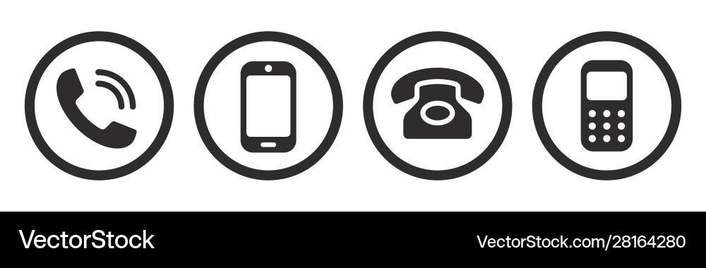 Telefon-Icon-Sammlung Rufzeichen Lizenzfreies Vektorbild