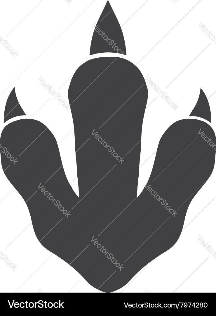Raptor dinosaur paw print logo Royalty Free Vector Image
