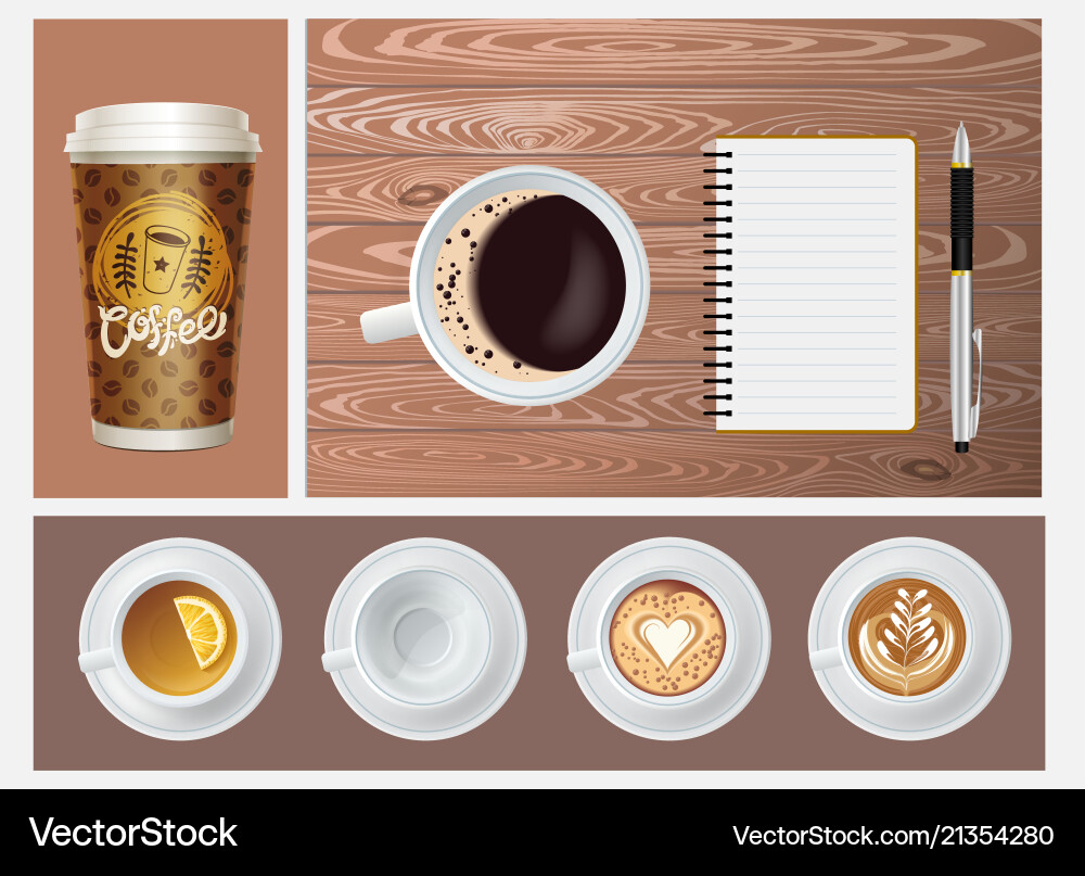 Realistic coffee concept Royalty Free Vector Image