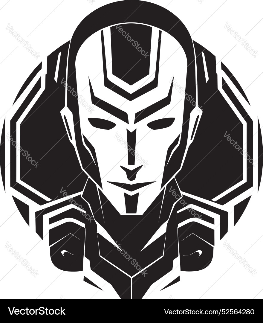 Robotic revelation cybernetic head symbol digital Vector Image