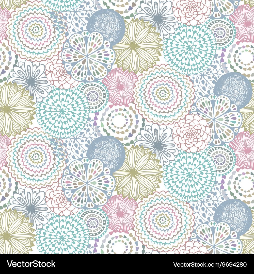 Seamless pattern with hand drawn fancy circle Vector Image