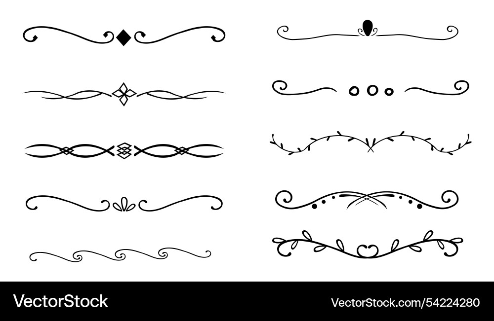 Swirl line divider doodle decorative fancy Vector Image