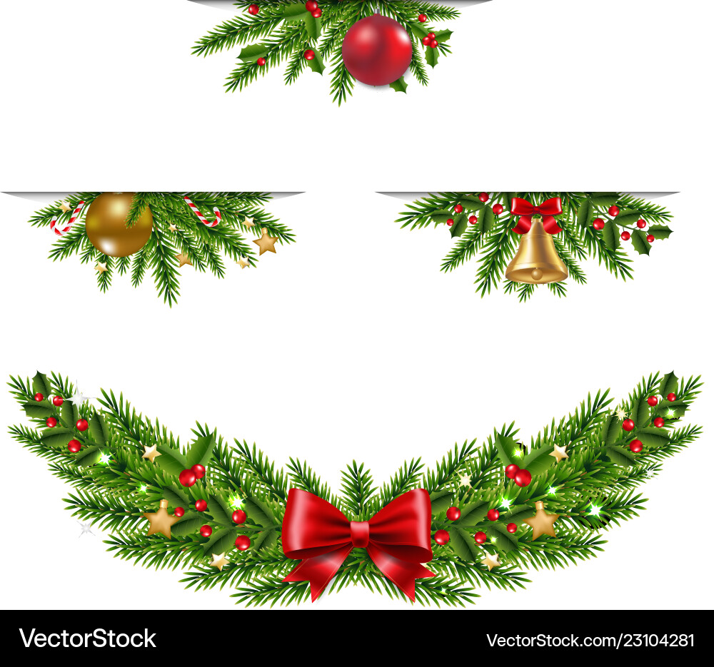 Christmas garland collection white background Vector Image