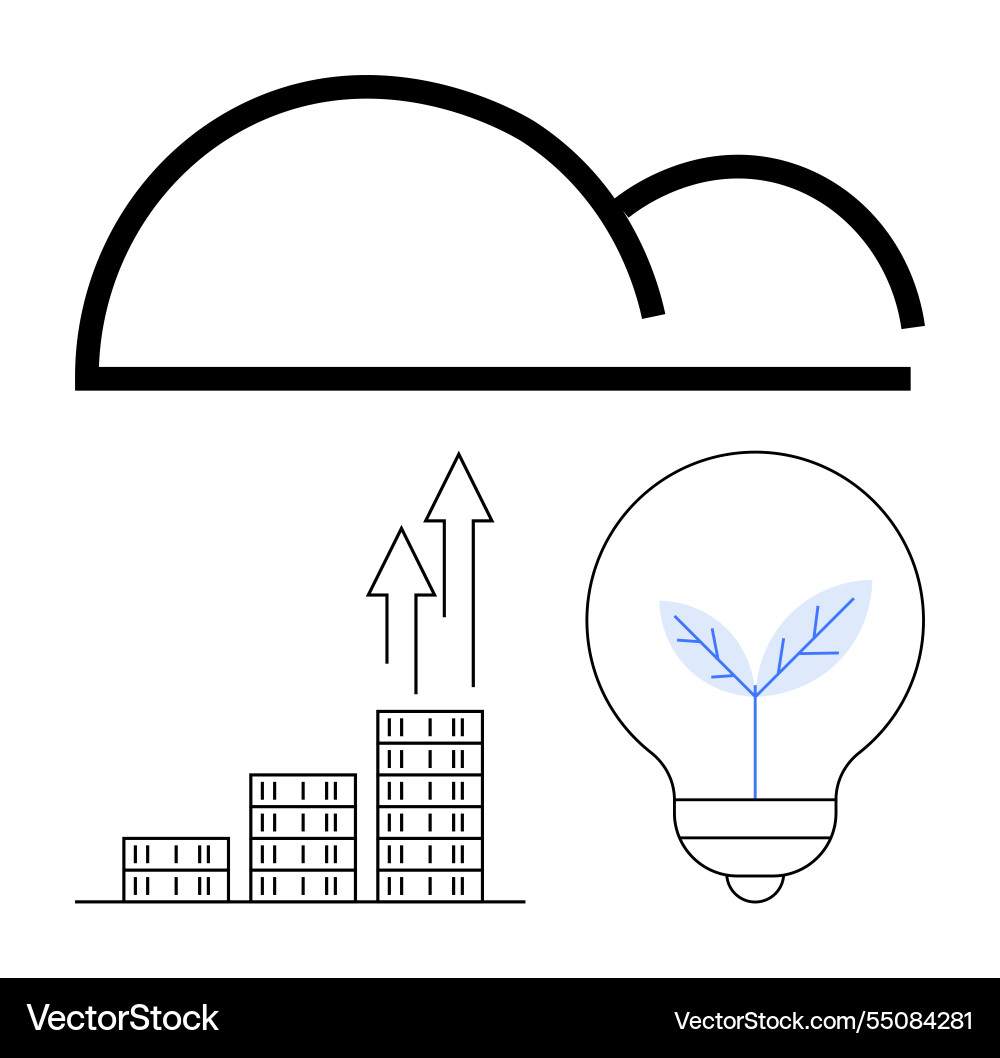 Cloud Computing mit Wachstumsdiagramm und nachhaltig
