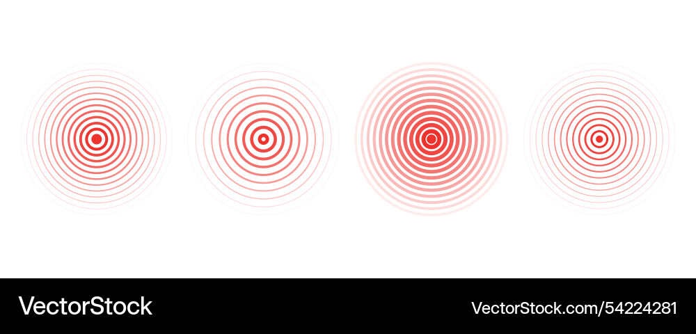 Concentric ripple circles set seismic earthquake Vector Image