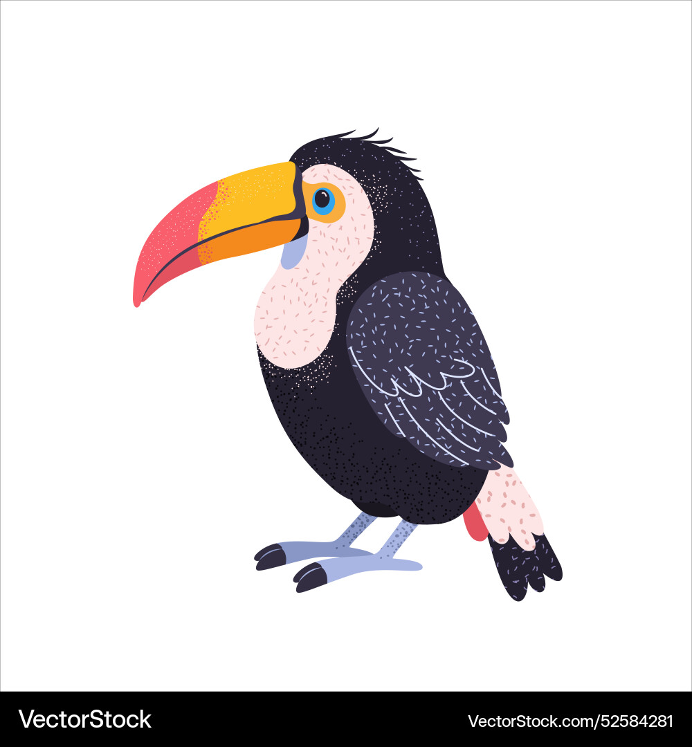 Cute toucan bird for childish prints Royalty Free Vector