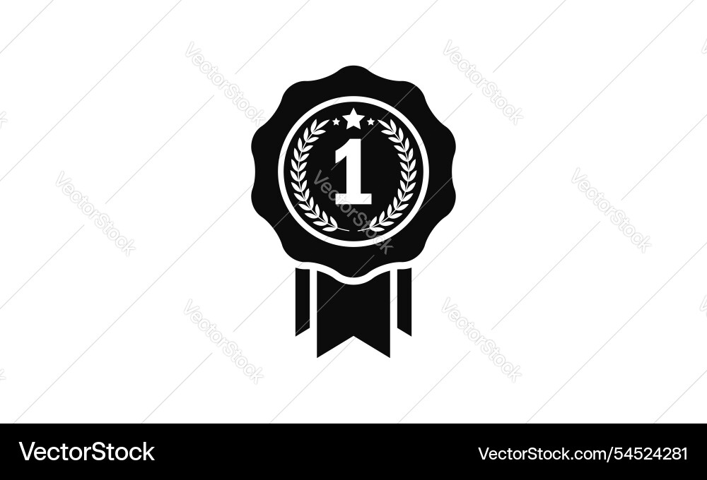 First Place Award Ribbon Icon Royalty Free Vector Image