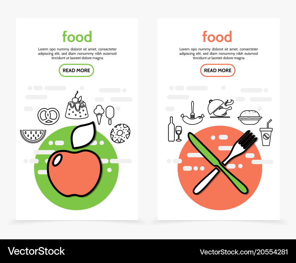 Food vertical banners Royalty Free Vector Image