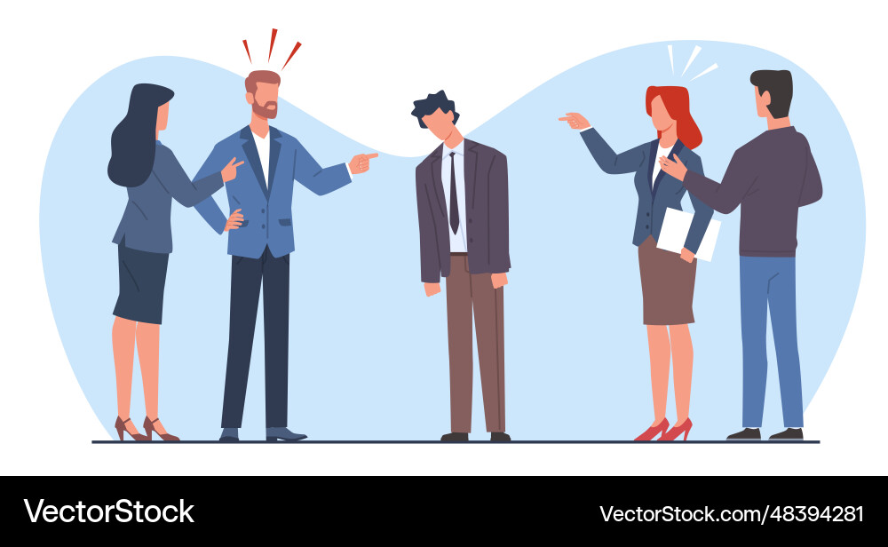 Group of violent people bullying and accusing Vector Image