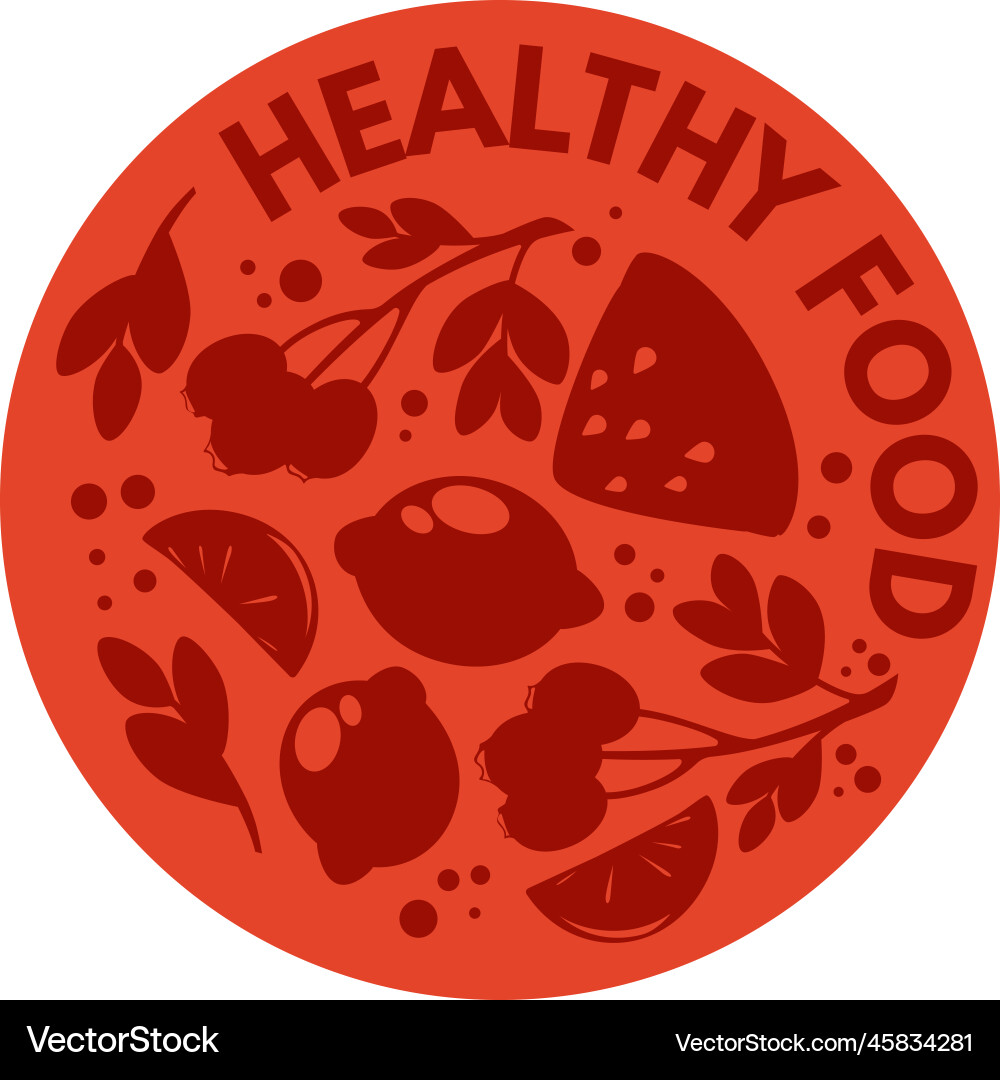 Healthy food label for product package Royalty Free Vector