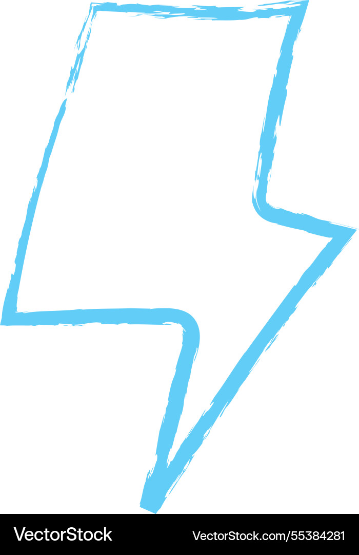Lightning symbol crayon hand drawn Royalty Free Vector Image