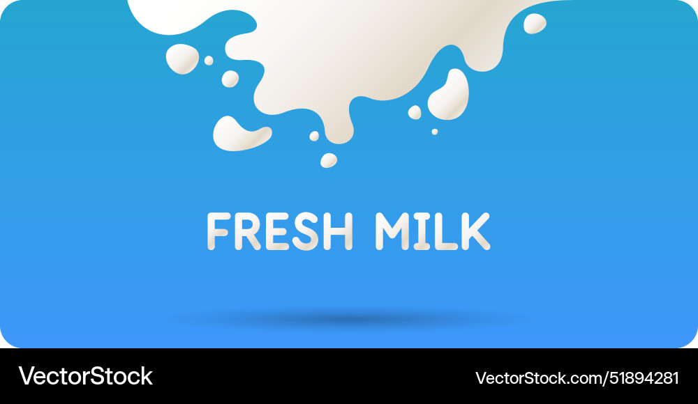 Modern poster fresh milk with splashes Royalty Free Vector