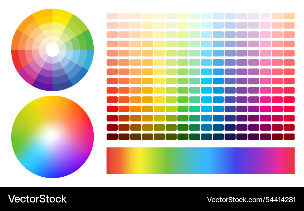 Multi color palette with rainbow light spectrum Vector Image