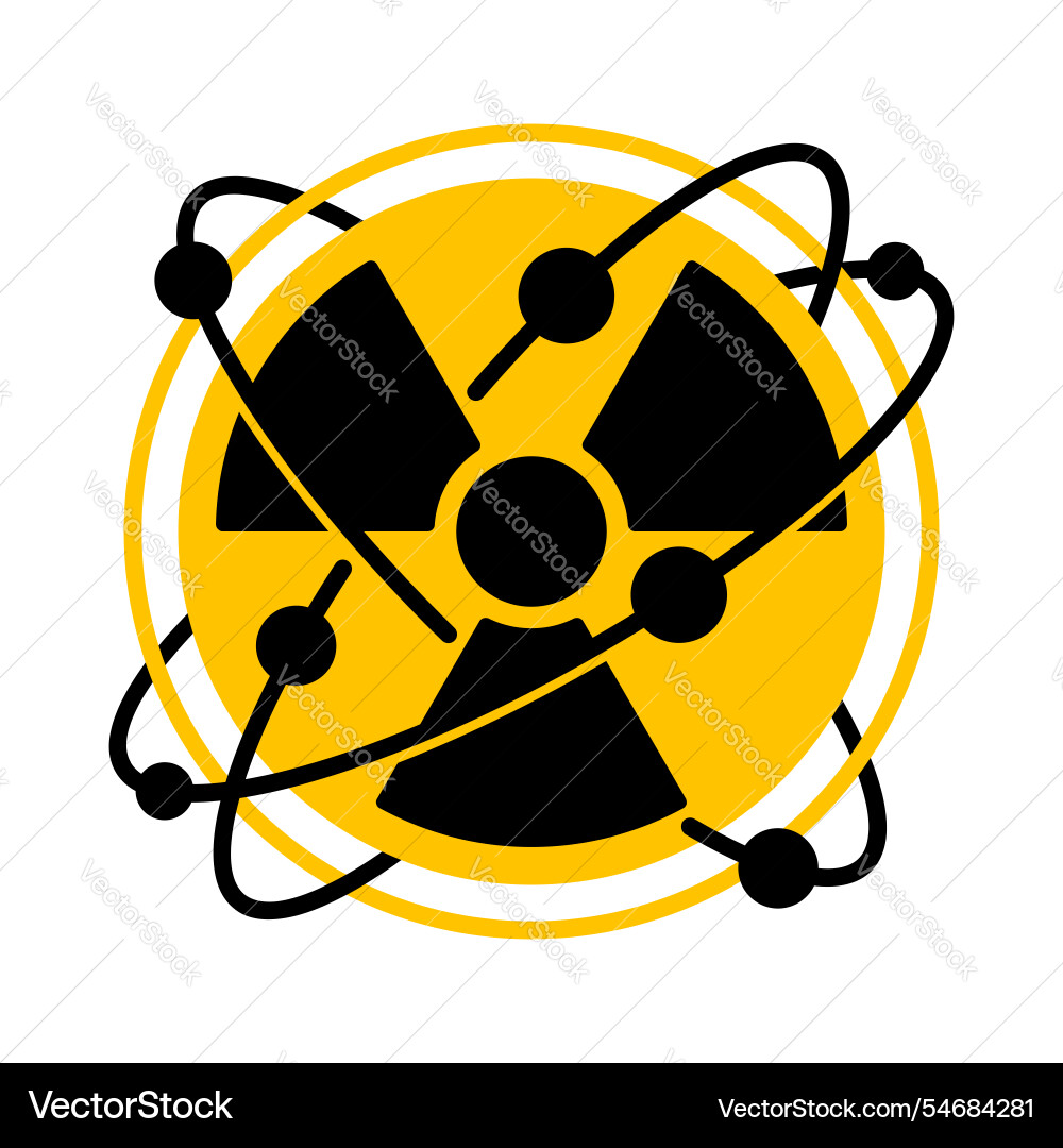 Radioactive symbol - caution nuclear warning icon Vector Image